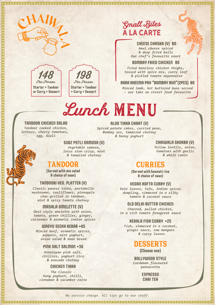 Chaiwala - Lunch menu