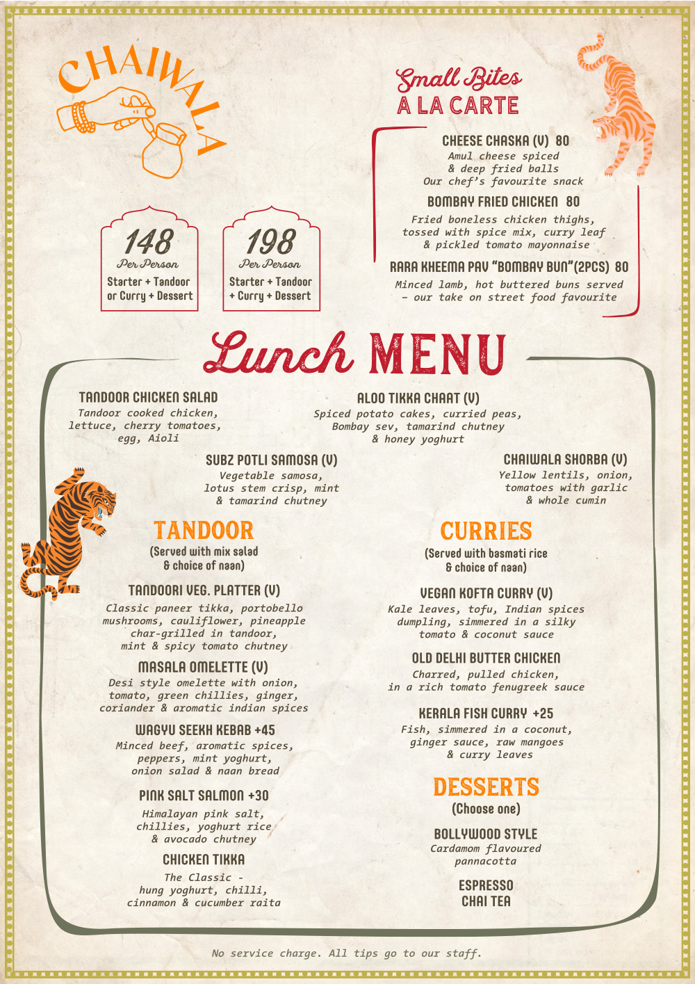 Chaiwala - Lunch menu