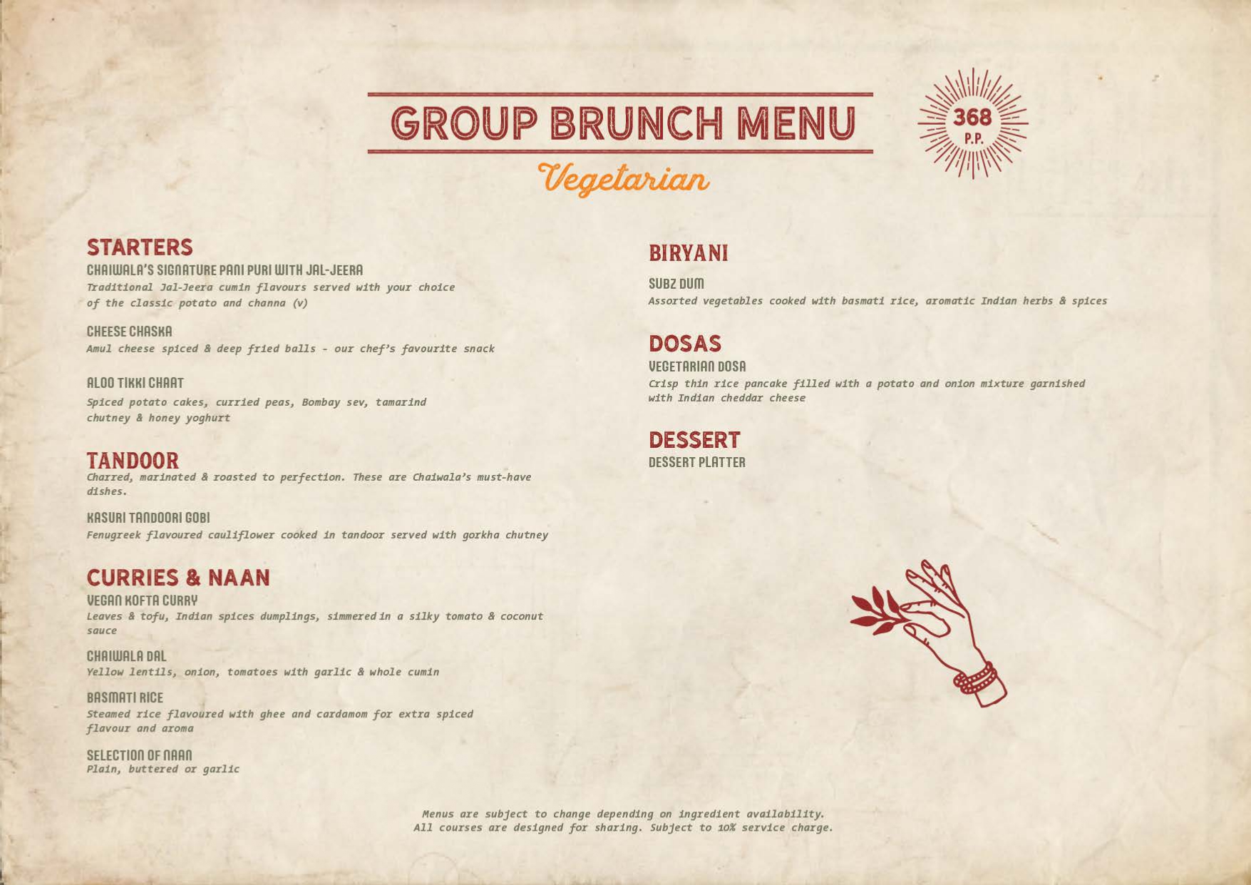 Chaiwala - Group Menus